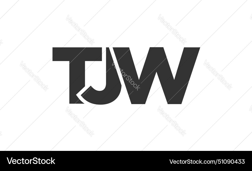 Tjw logo design template with strong and modern Vector Image