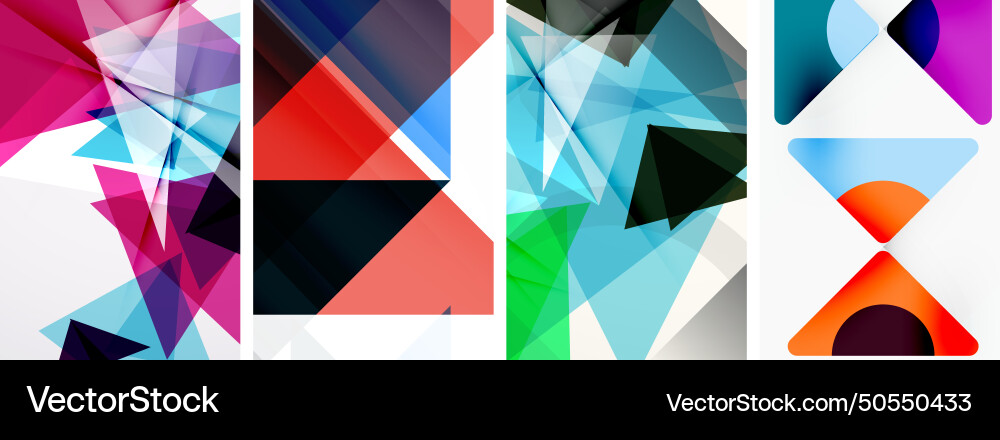 Triangle poster set for wallpaper business card Vector Image