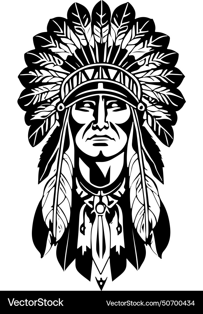 A fantastic iconic native american chief Vector Image