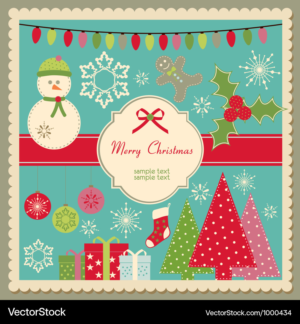 Cute christmas card Royalty Free Vector Image - VectorStock