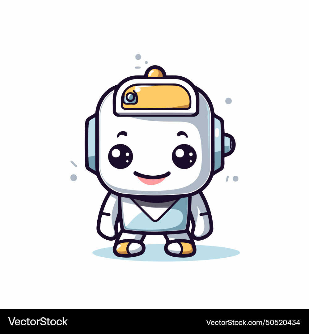 Cute robot character cartoon Royalty Free Vector Image