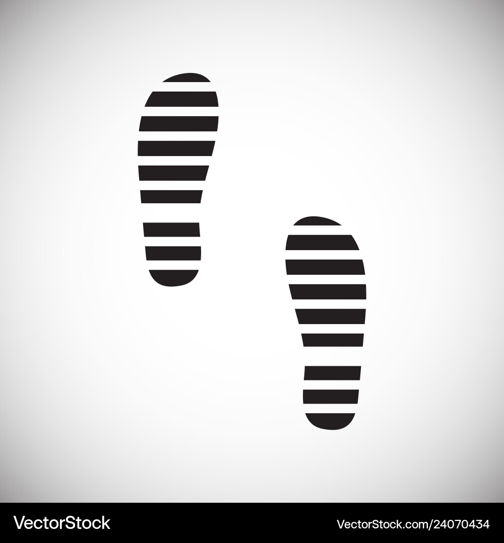 Footprint icon on white background for graphic Vector Image
