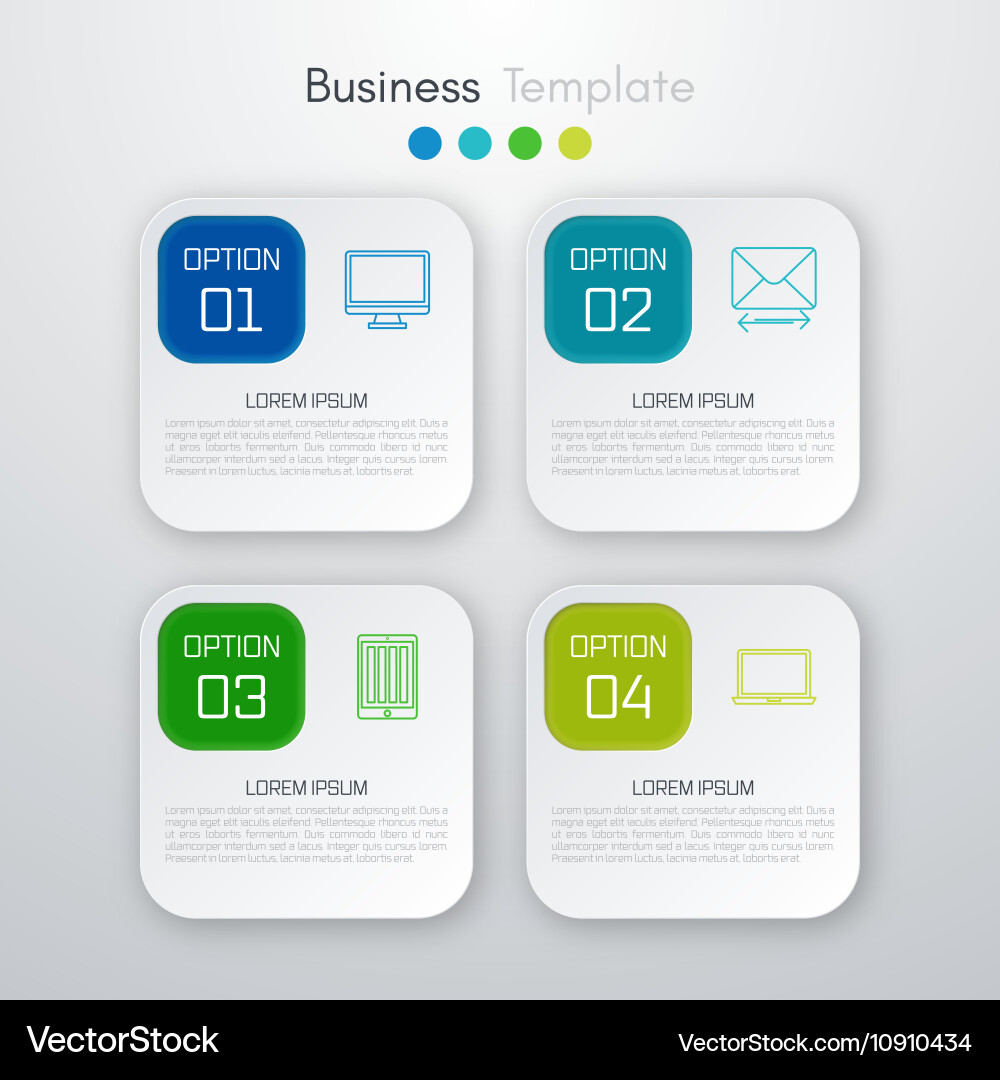 Four square infographics Royalty Free Vector Image