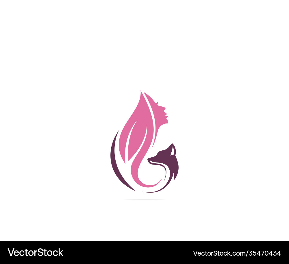 Fox woman beauty icon logo design template Vector Image