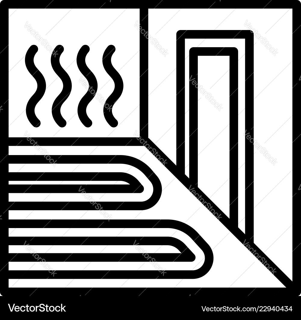 Heating floor room icon outline style Royalty Free Vector