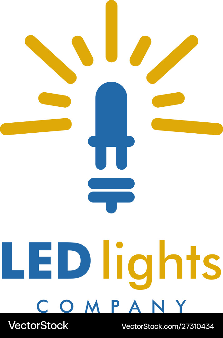 Led light logo design template Royalty Free Vector Image