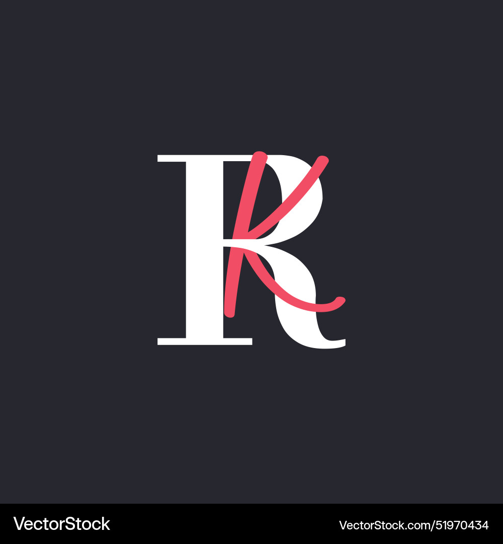 Letter rk logo perfectly blended initials rk Vector Image
