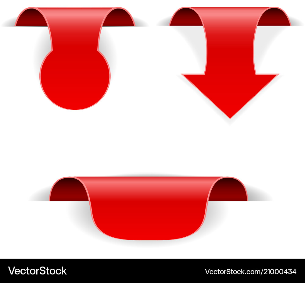 Red sticker labels Royalty Free Vector Image - VectorStock