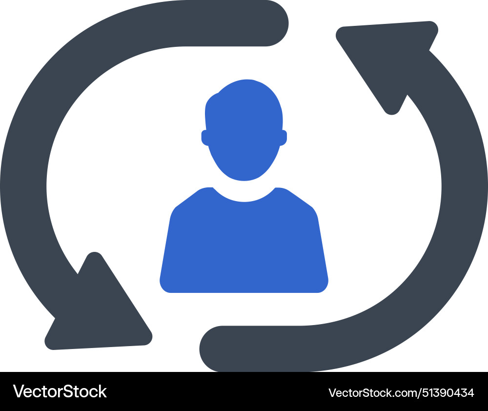 Returning visitor icon Royalty Free Vector Image