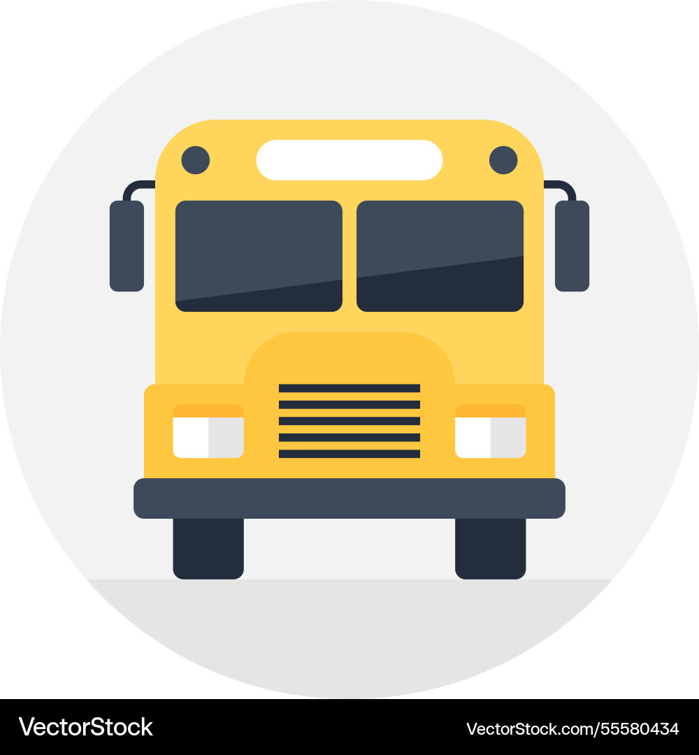 School bus flat web icon Royalty Free Vector Image