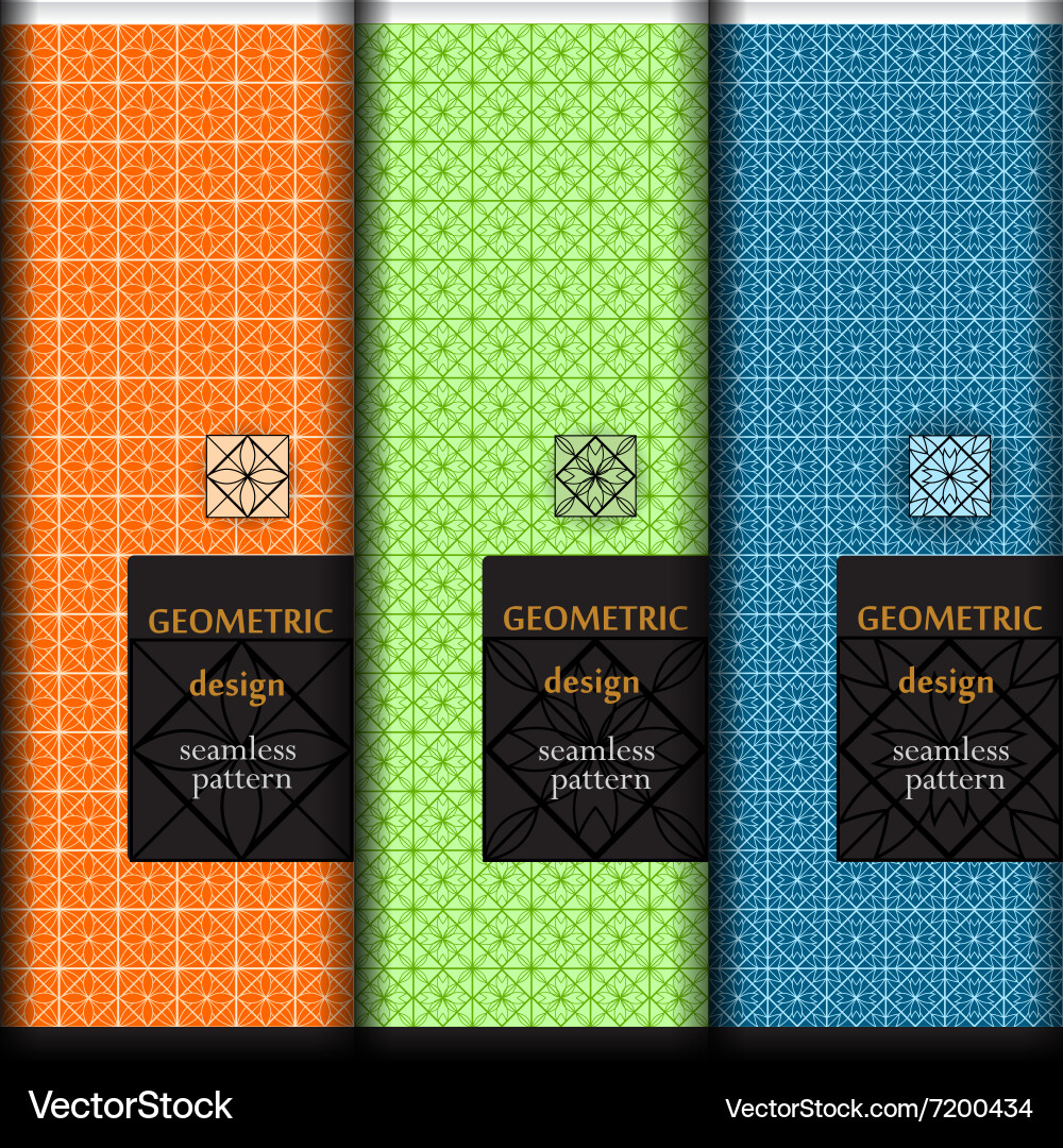 Seamless geometric patterns set Royalty Free Vector Image