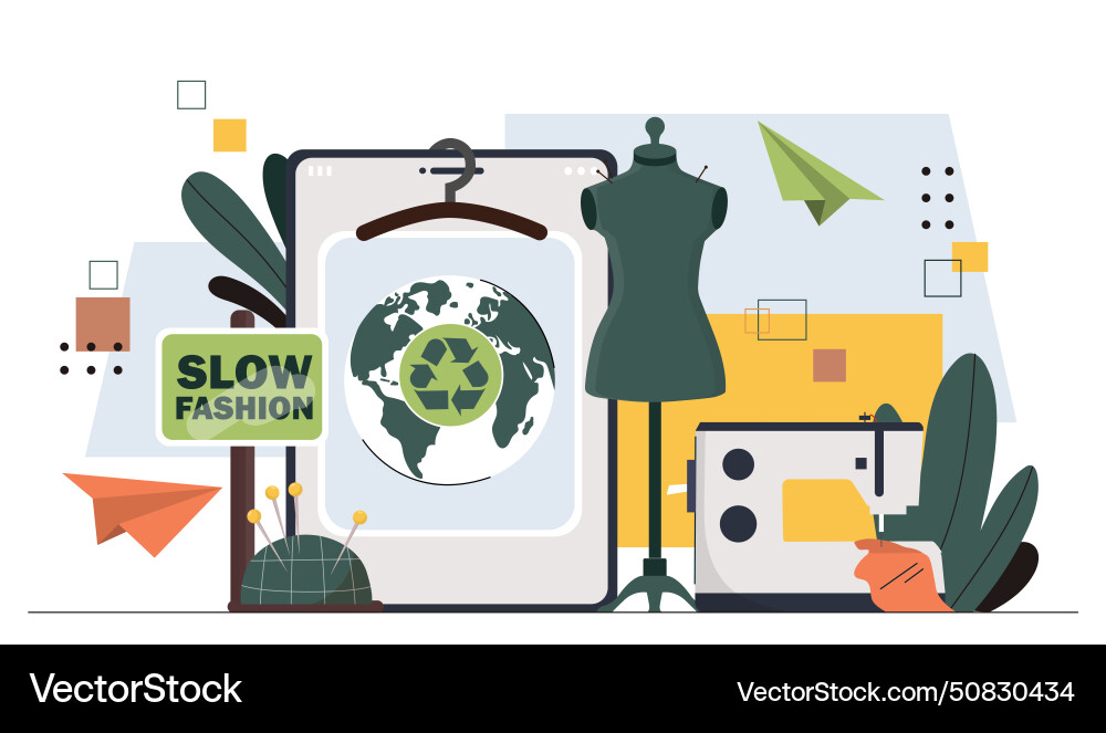 Slow fashion concept Royalty Free Vector Image