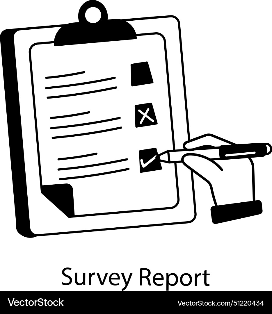 Survey report Royalty Free Vector Image - VectorStock