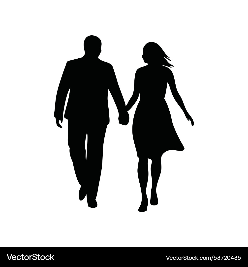 A couple walking hand in against soft Royalty Free Vector