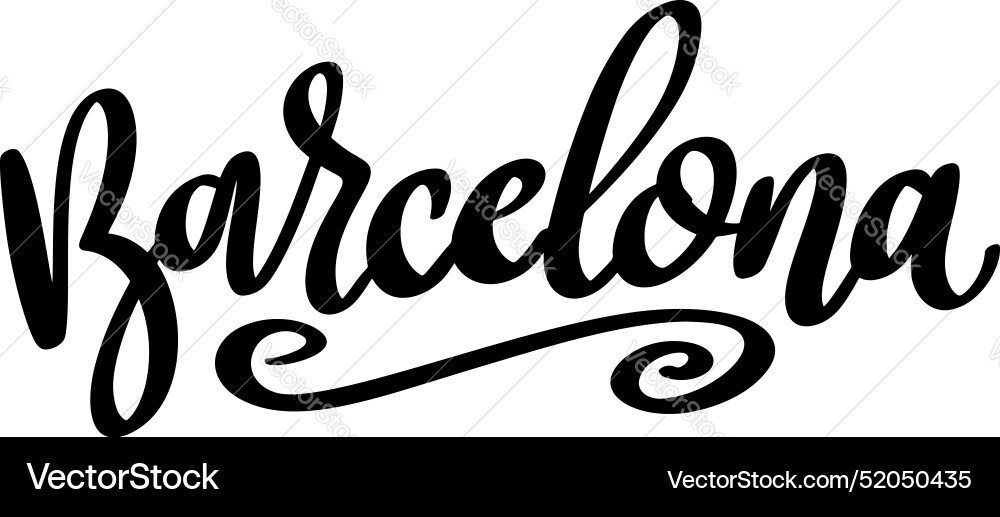 Barcelona lettering phrase isolated on white Vector Image