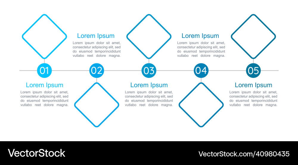 Business development blue infographic chart Vector Image