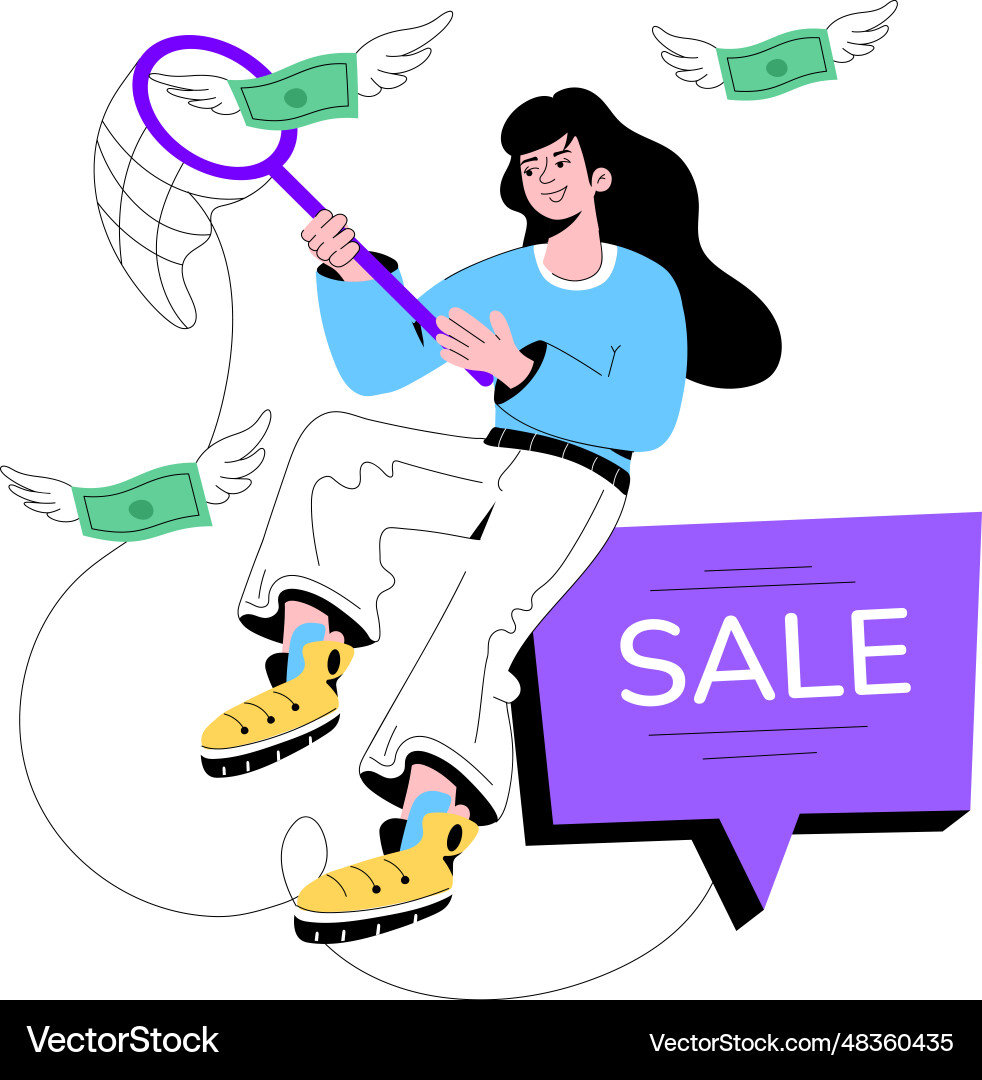 Catch money Royalty Free Vector Image - VectorStock