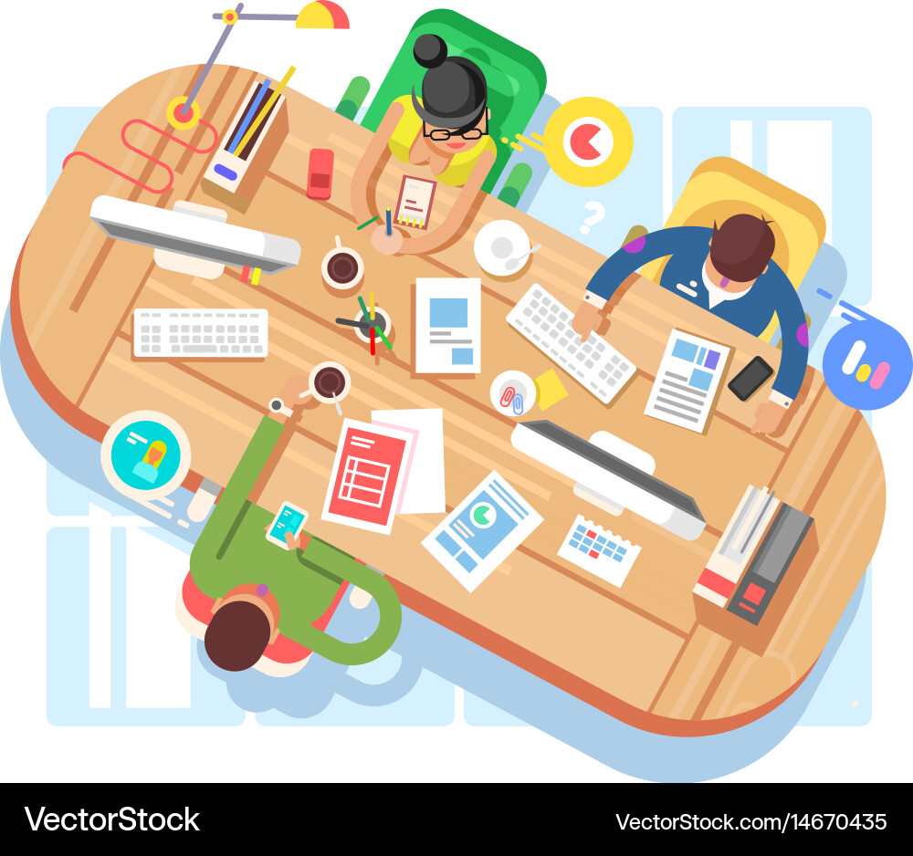 Conference office workspace meeting Royalty Free Vector
