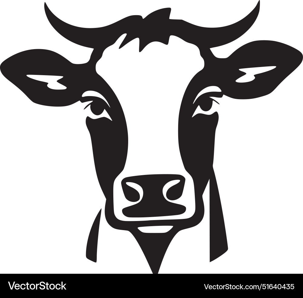 Cow - minimalist and flat logo Royalty Free Vector Image