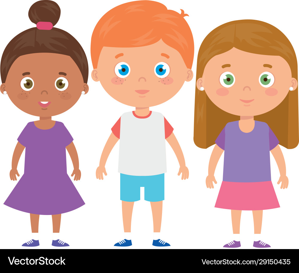 Cute little children avatar character Royalty Free Vector