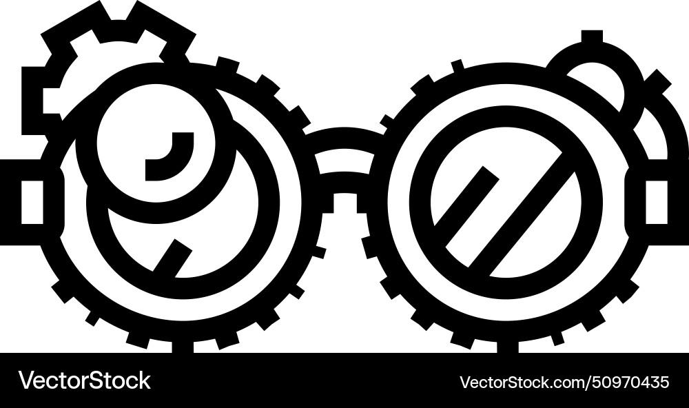 Goggles steampunk vintage line icon Royalty Free Vector