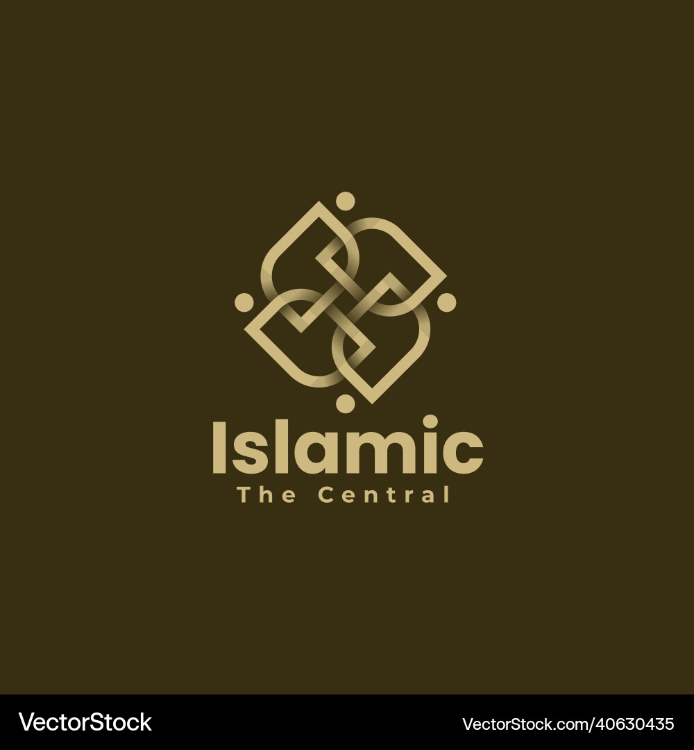 Islamic Line Art Logo Royalty Free Vector Image