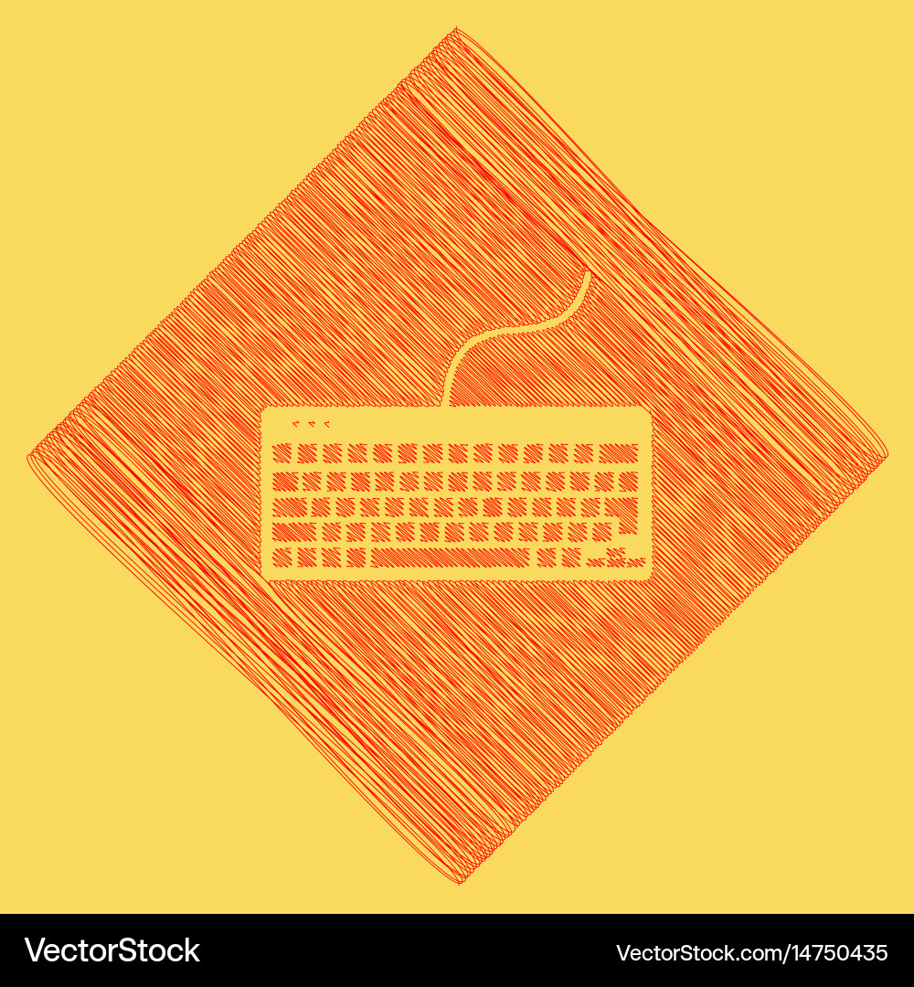 Keyboard simple sign red scribble icon Royalty Free Vector