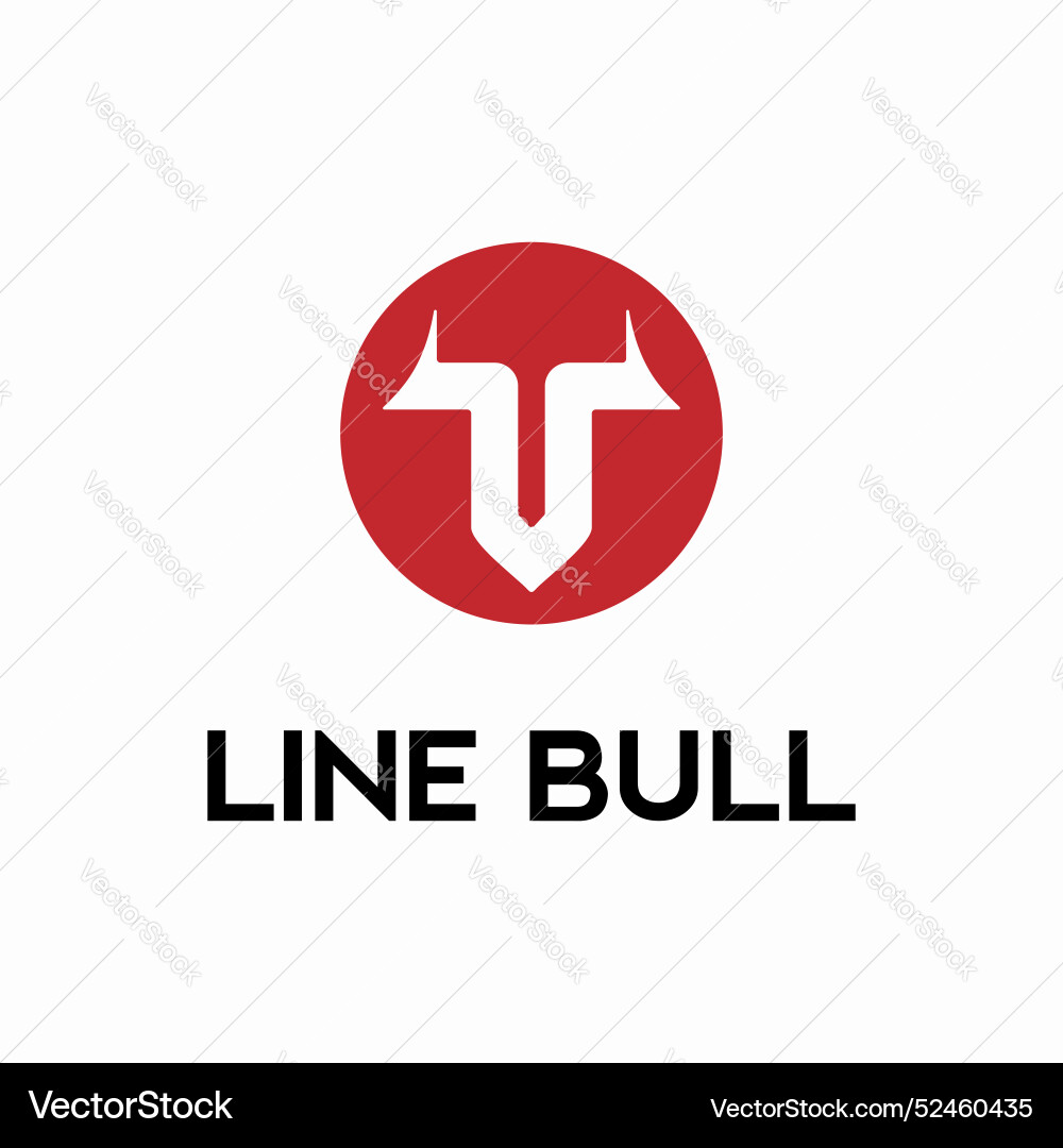 Line bull logo design template Royalty Free Vector Image