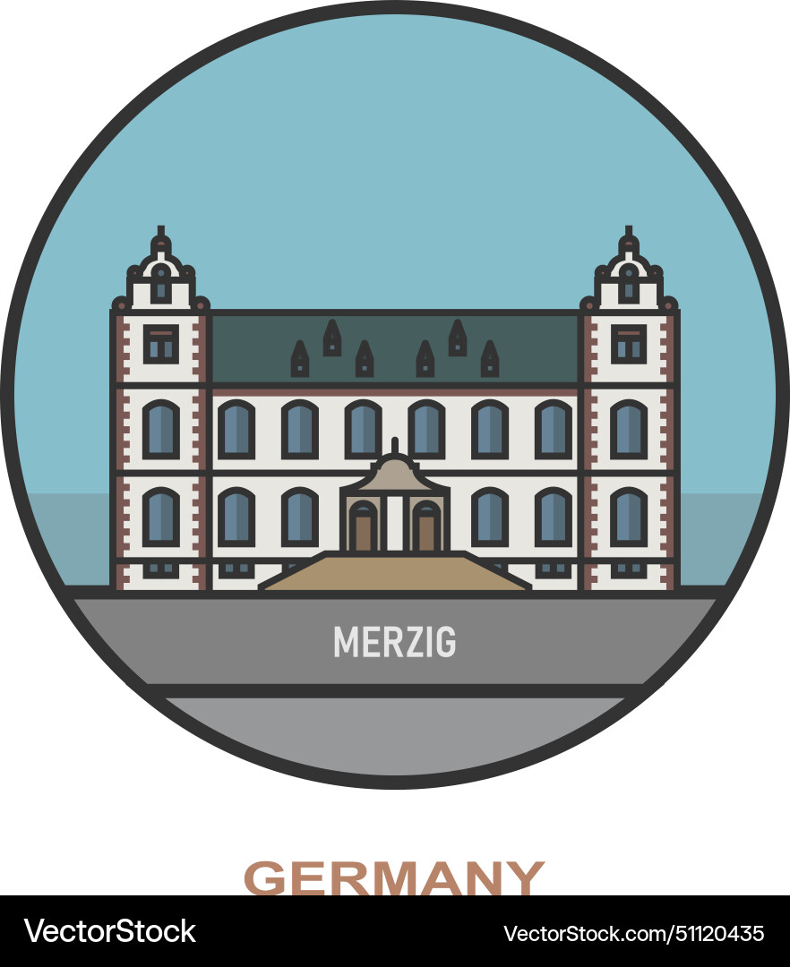 Merzig cities and towns in germany Royalty Free Vector Image