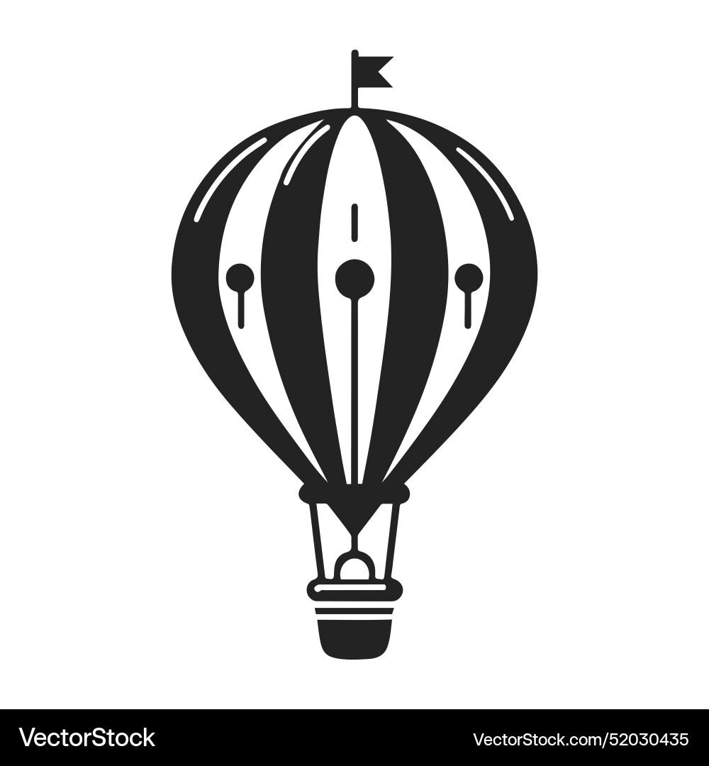 Monochrome hot air balloon graphics Royalty Free Vector