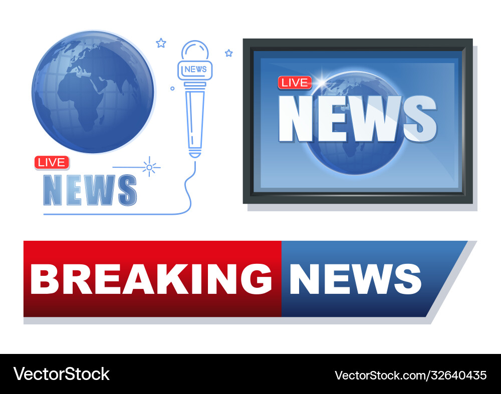 News and journalism banner set Royalty Free Vector Image