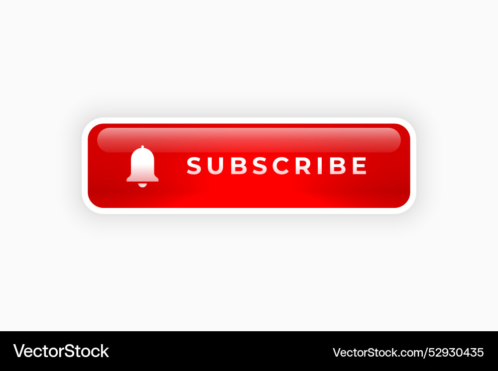 Red subscription button icon for social media Vector Image
