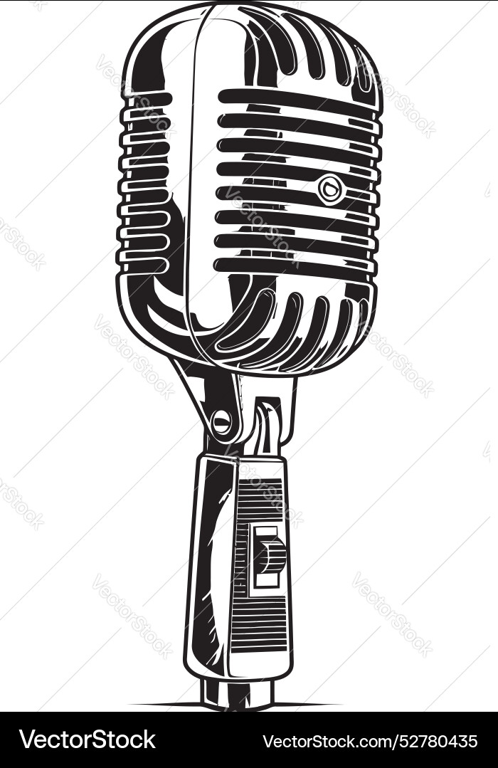 Retro rhythms vintage microphone logo antique Vector Image