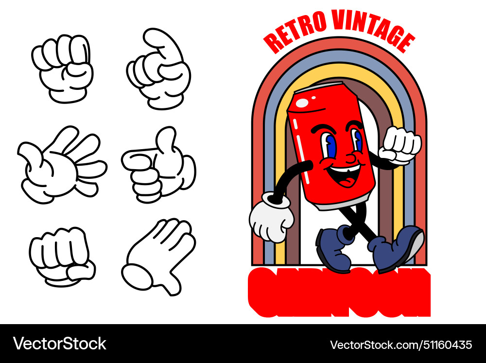 Retro vintage cartoon mascot oldiest Royalty Free Vector