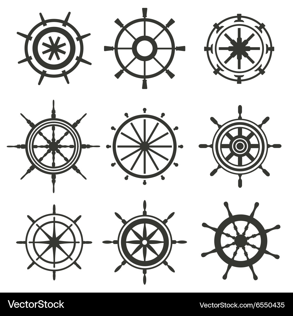 Rudder Icon Set Royalty Free Vector Image - VectorStock