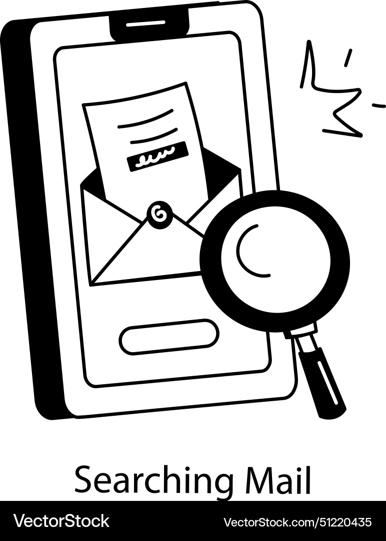 Searching mail Royalty Free Vector Image - VectorStock