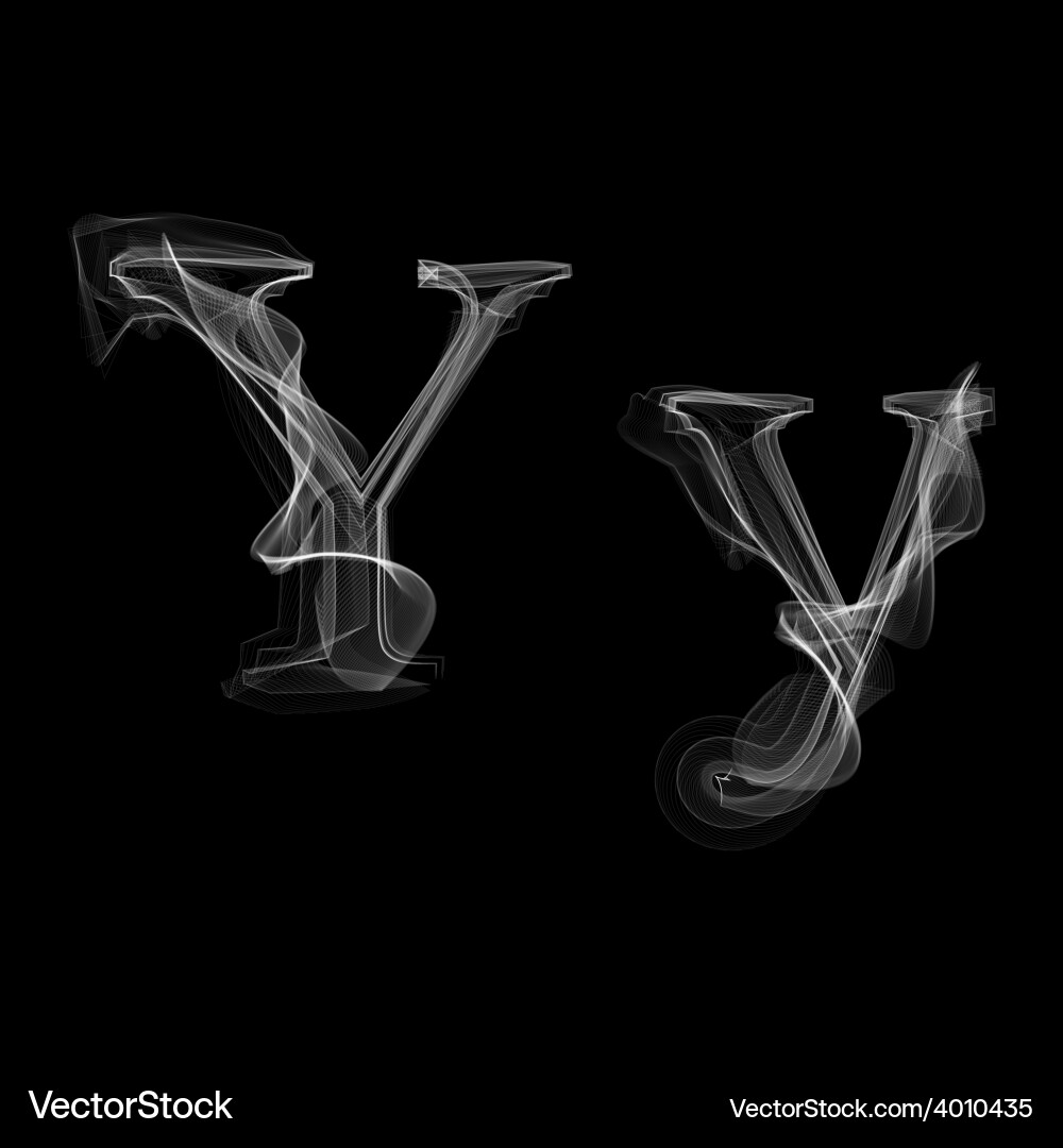 Smoke font letter y Royalty Free Vector Image - VectorStock