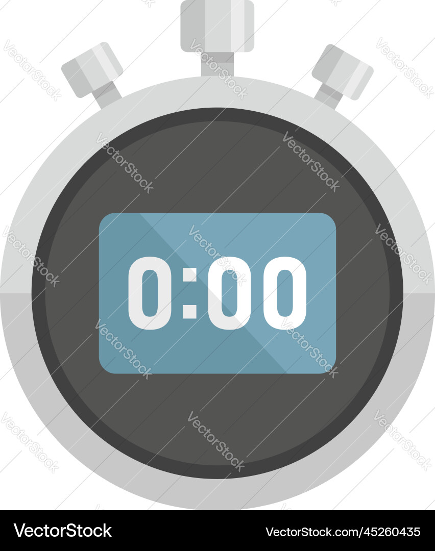 Stopwatch arrow icon flat stop clock Royalty Free Vector