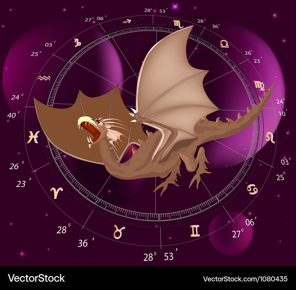 Zodiac signs dragon Royalty Free Vector Image - VectorStock
