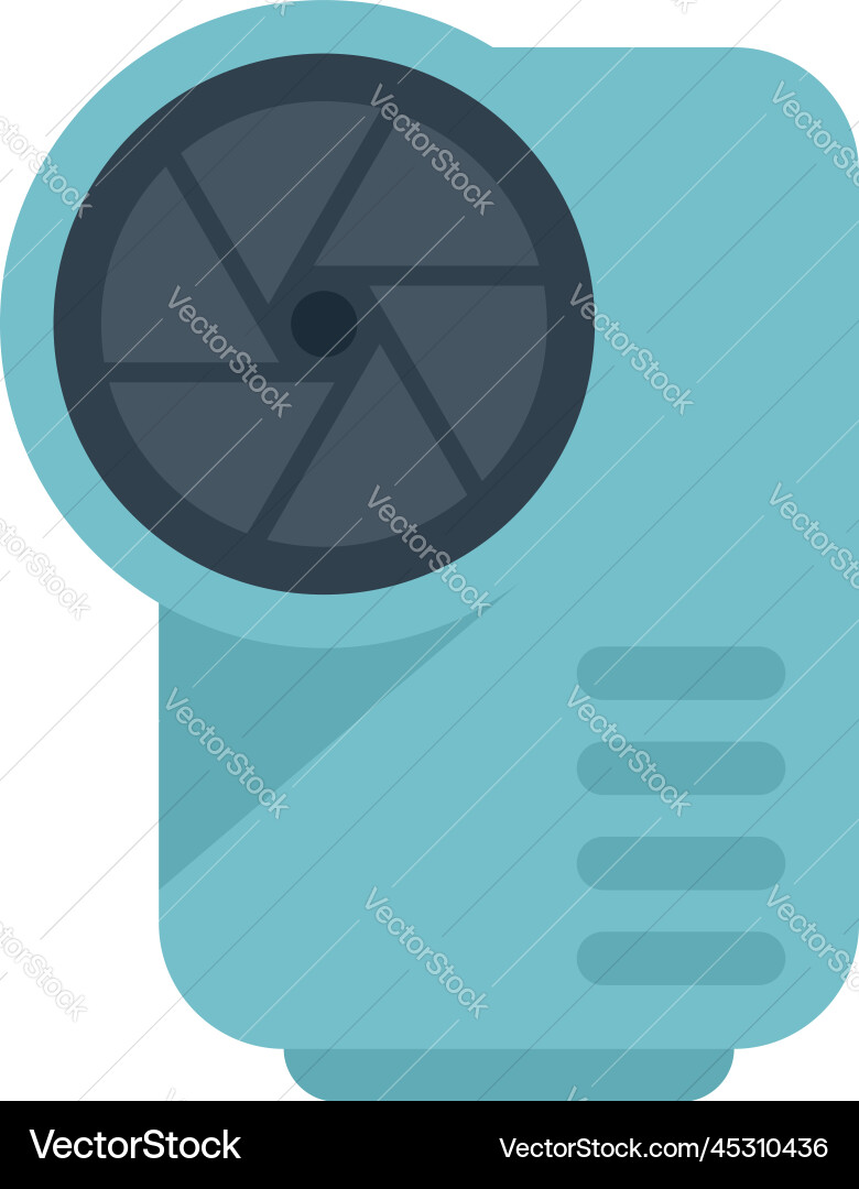 Action camera focus icon flat goal social Vector Image