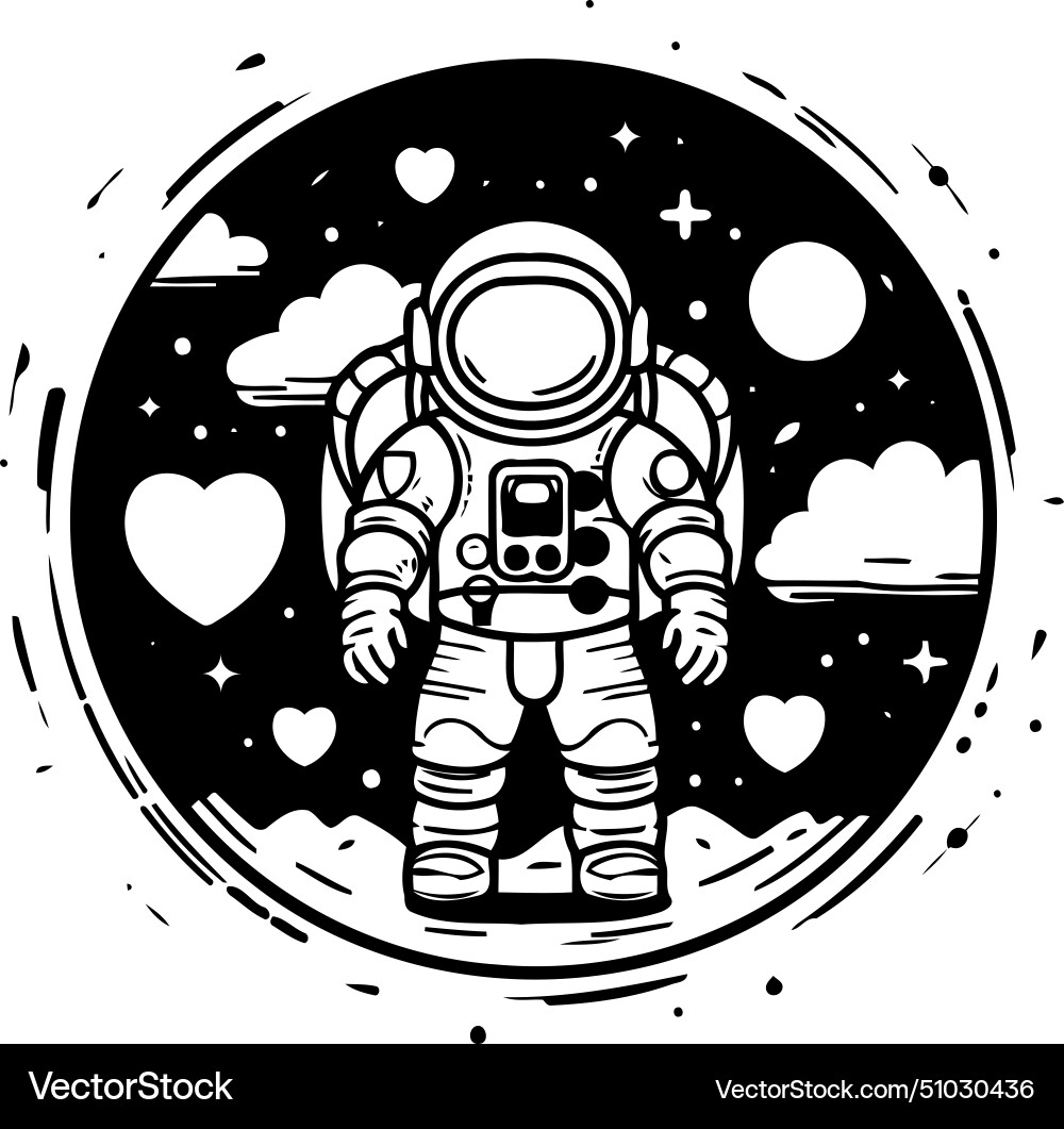 Astronaut in outer space flat style Royalty Free Vector