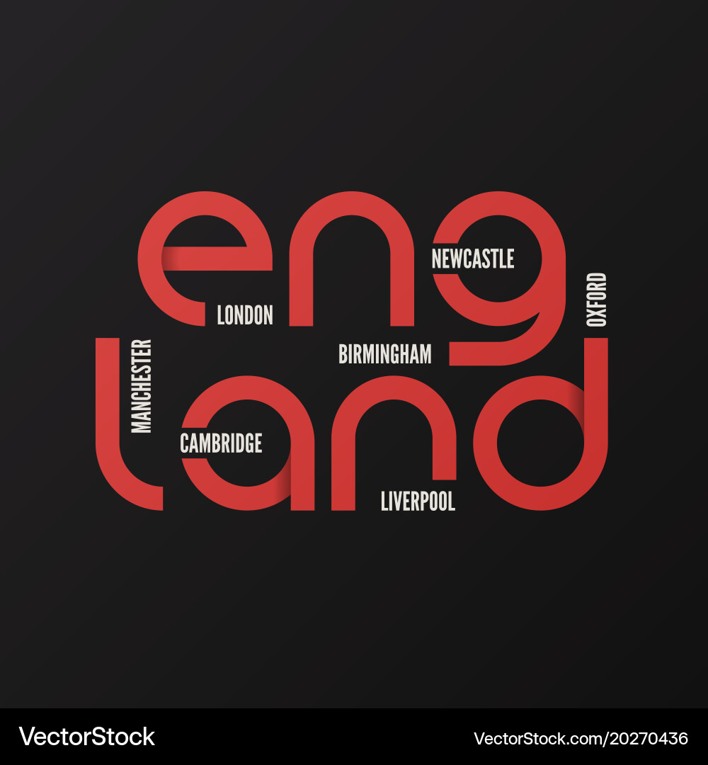 England t-shirt and apparel design Royalty Free Vector Image