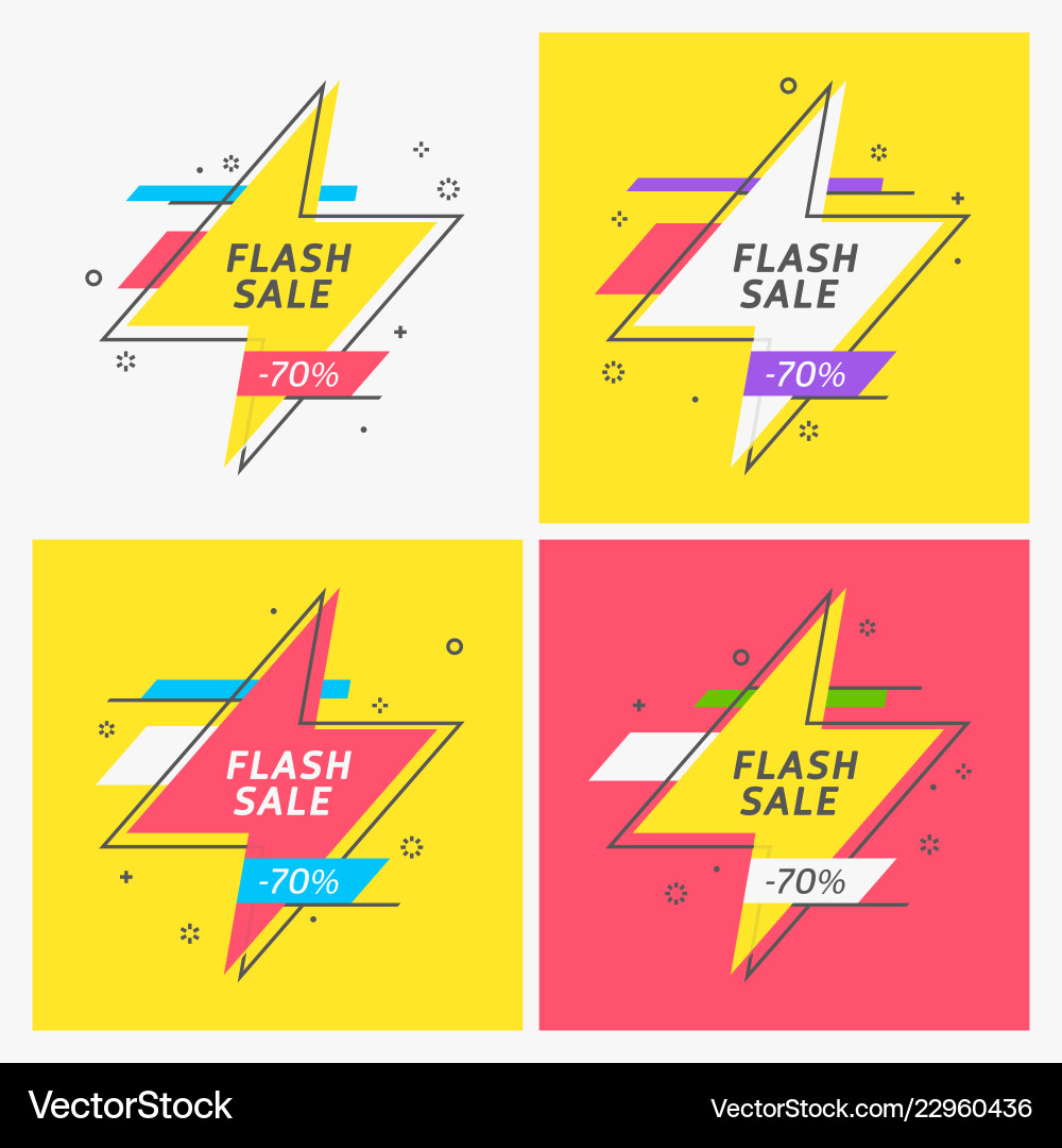 Flash ribbon banner scroll price tag sticker Vector Image