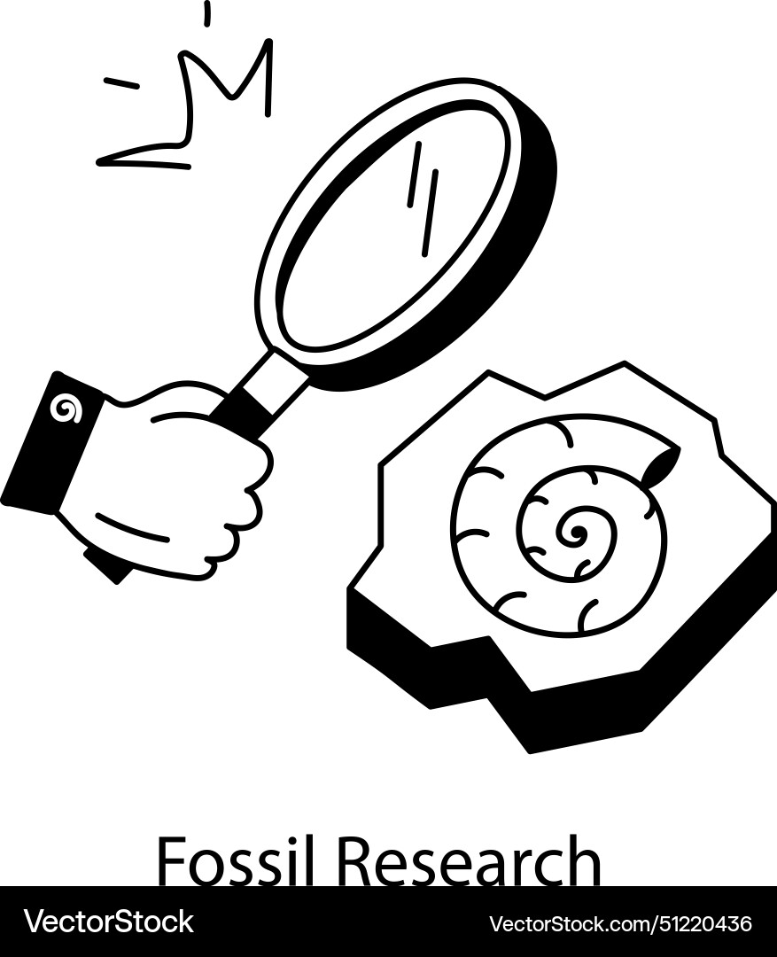 Fossil search Royalty Free Vector Image - VectorStock