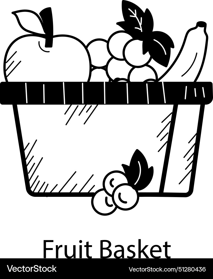 Fruit basket Royalty Free Vector Image - VectorStock