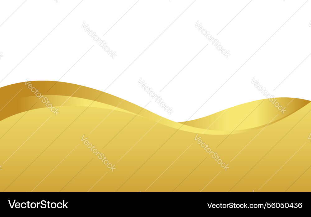Gold wave gradient for banner golden wavy shape Vector Image