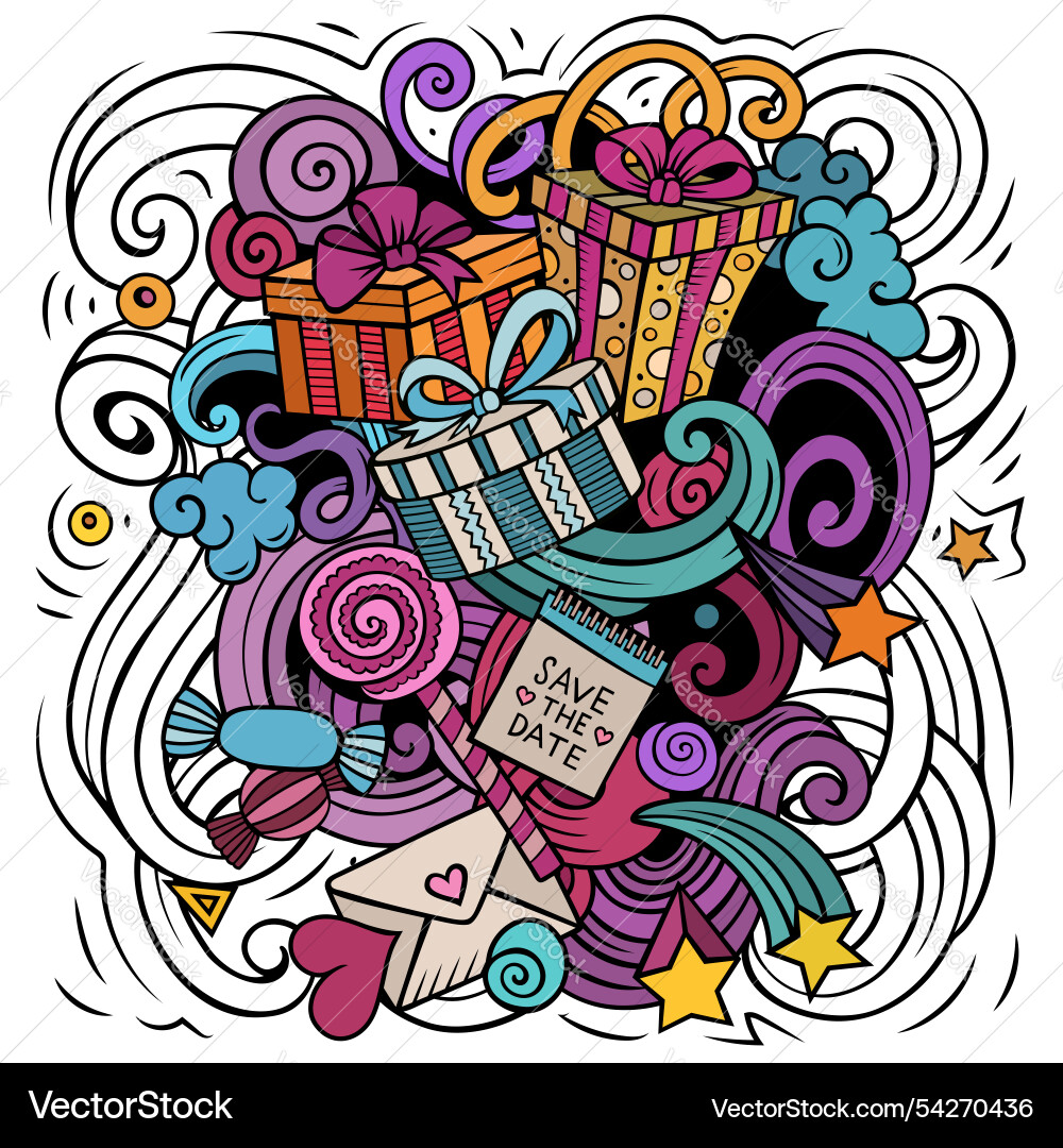 Happy birthday doodles Royalty Free Vector Image