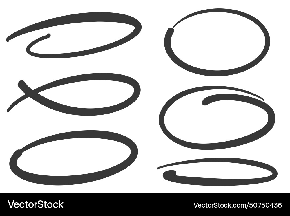 Highlight pen line hand drawn circle underline Vector Image