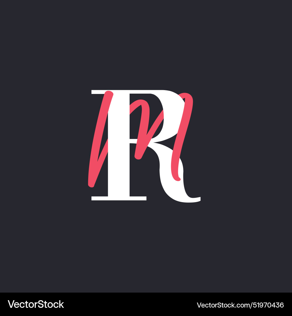Letter rm logo perfectly blended initials rm Vector Image