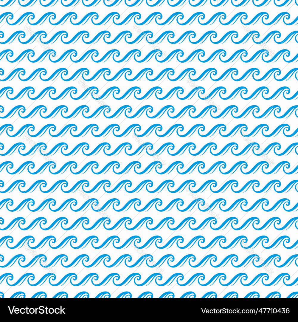 Ocean Wave Pattern - Blue Line Royalty Free Vector Image